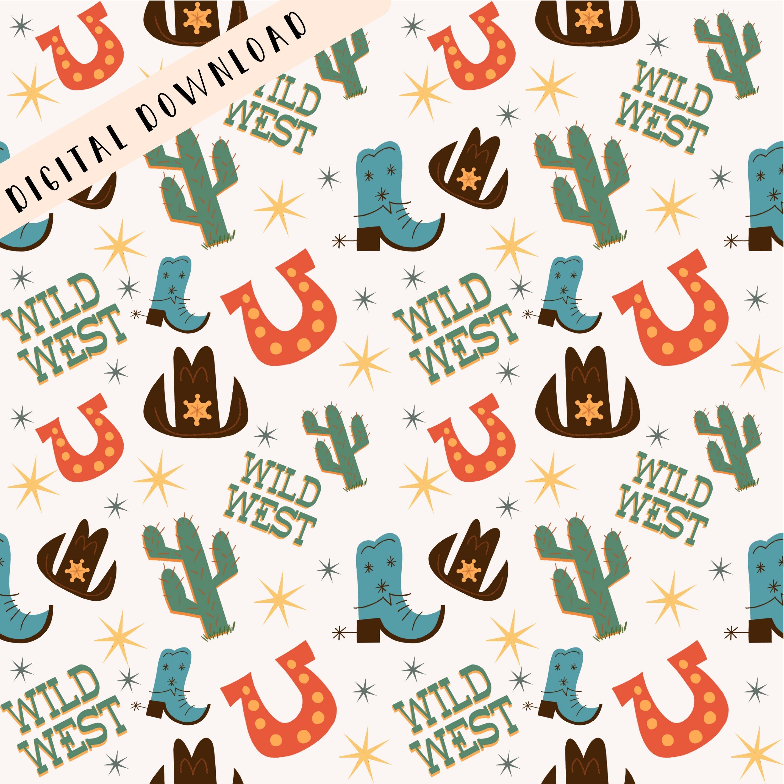 Western PNG, Western Sublimation Design, Seamless Pattern - Etsy