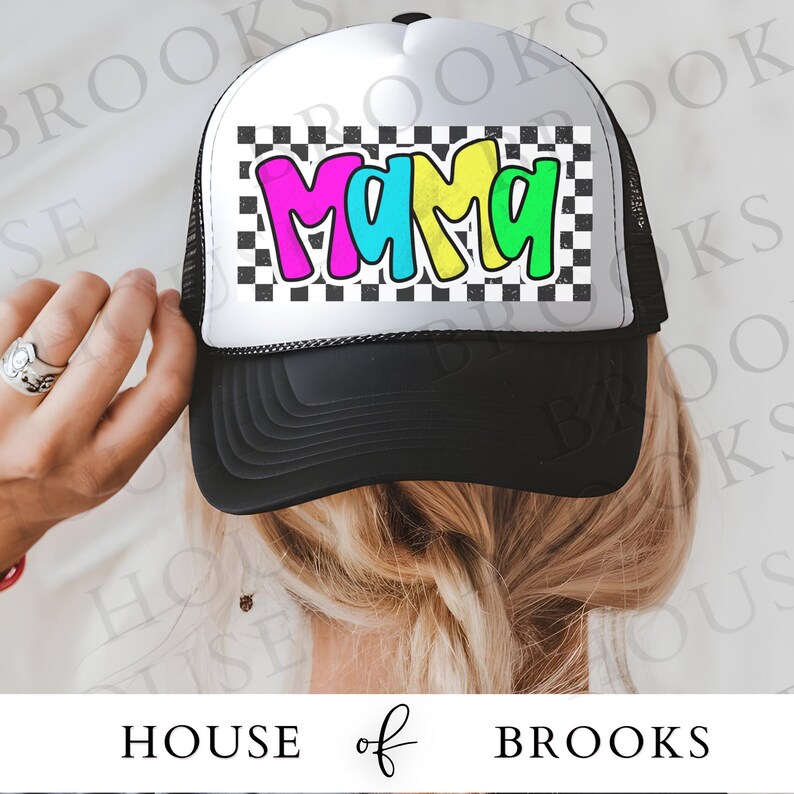 Neon Checkered Mama PNG, Neon Mama Sublimation, Mama Retro PNG, Neon ...