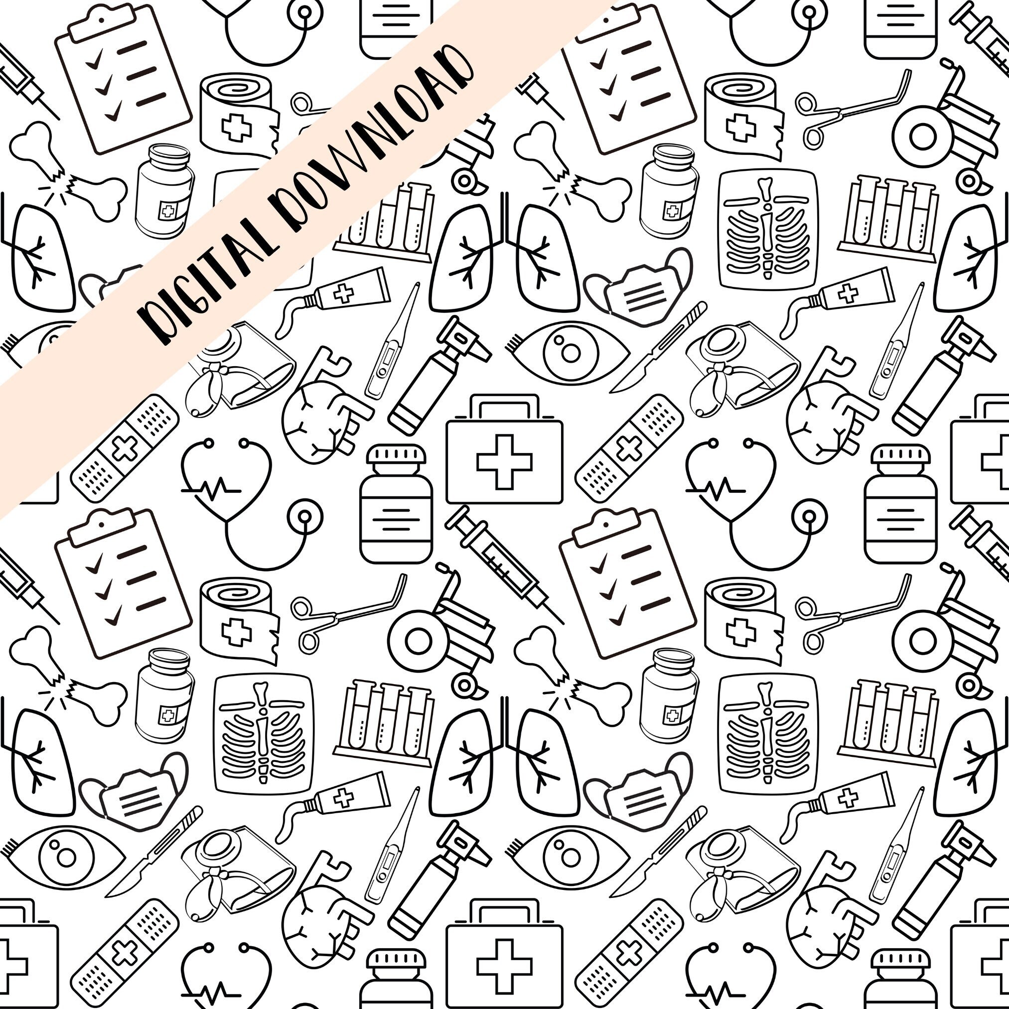 Medical Seamless Pattern, Healthcare Digital Background, Healthcare PNG ...