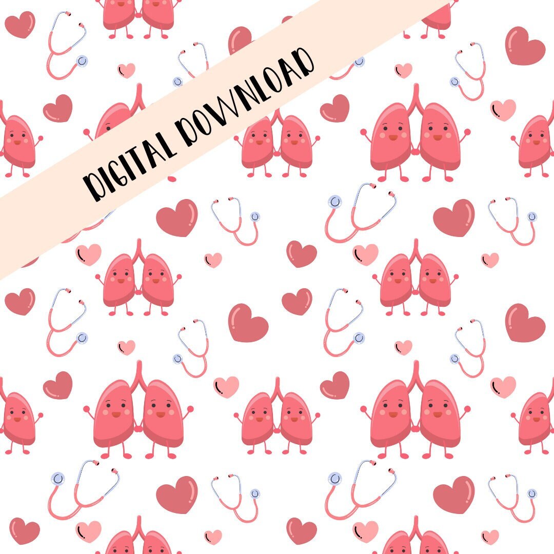Respiratory Therapist Seamless Pattern, Happy Lungs PNG, Healthcare ...