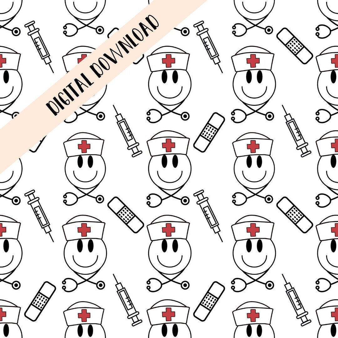 Nurse Seamless Pattern, Healthcare Digital Background, Healthcare PNG ...