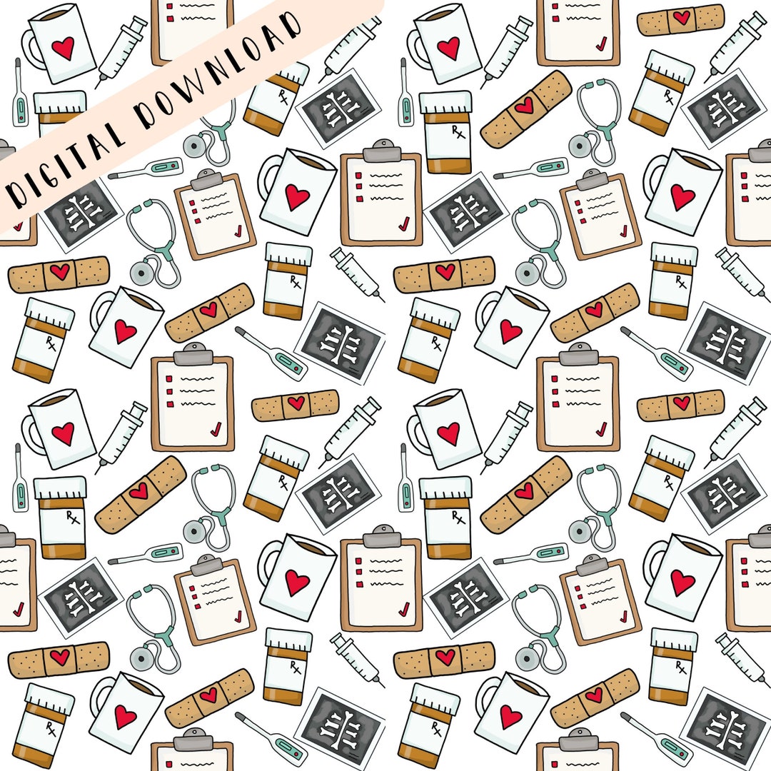 Medical Seamless Pattern, Medicine Png, Healthcare Digital Background ...