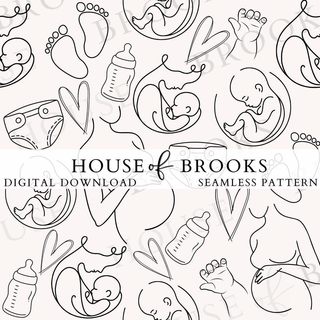 Nursing PNG File, Midwife Seamless Pattern, Labor and Delivery Seamless ...