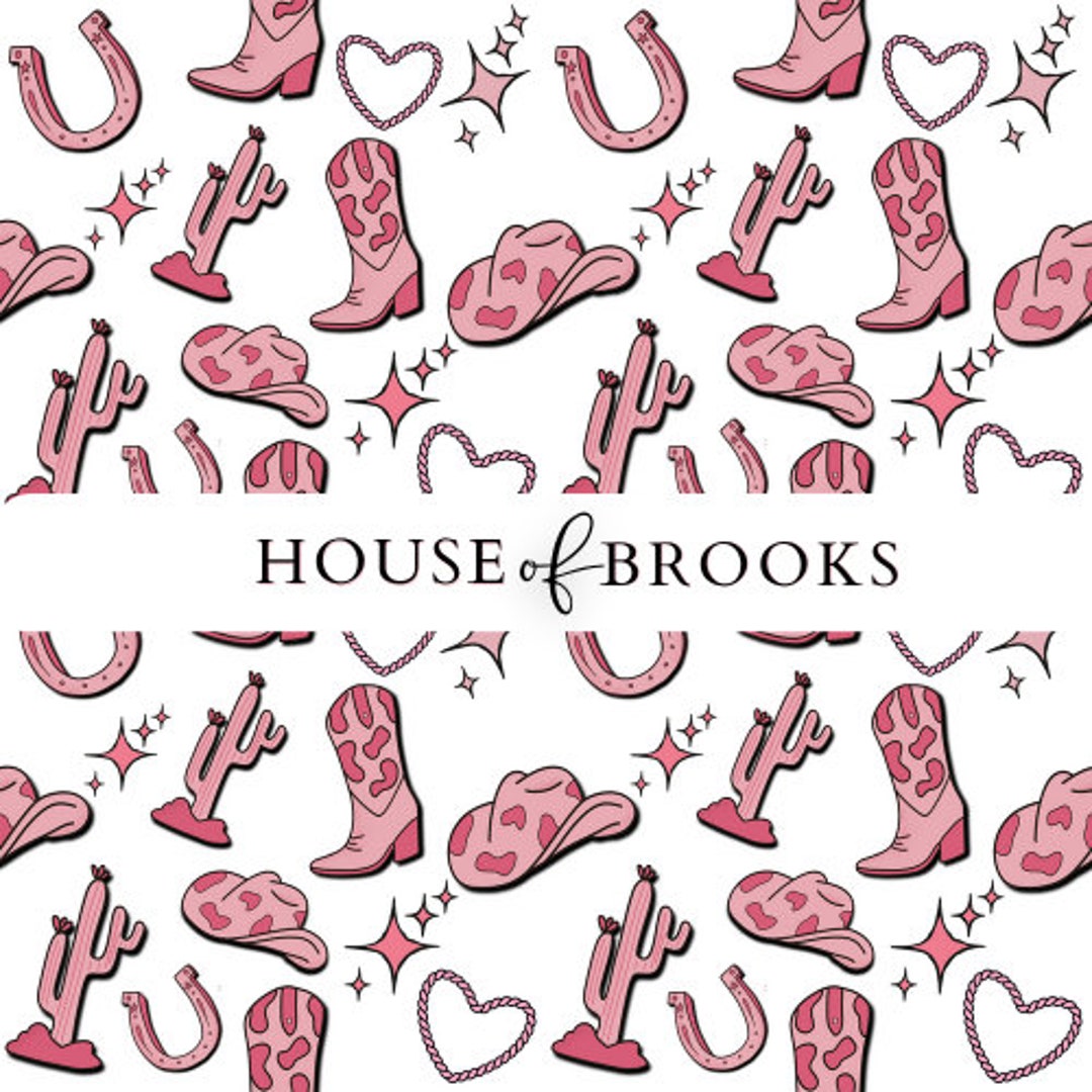 Western Seamless Pattern, Pink Cowboy Seamless File PNG - Etsy
