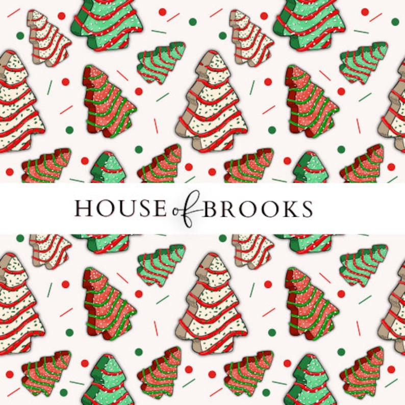 Christmas Tree Cake Seamless Pattern, Christmas Digital Paper - Etsy