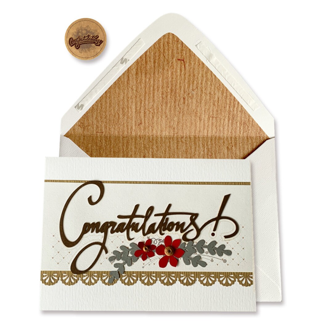 Artsy Elegant Congratulation Cards Handmade, for Graduation, New Home ...