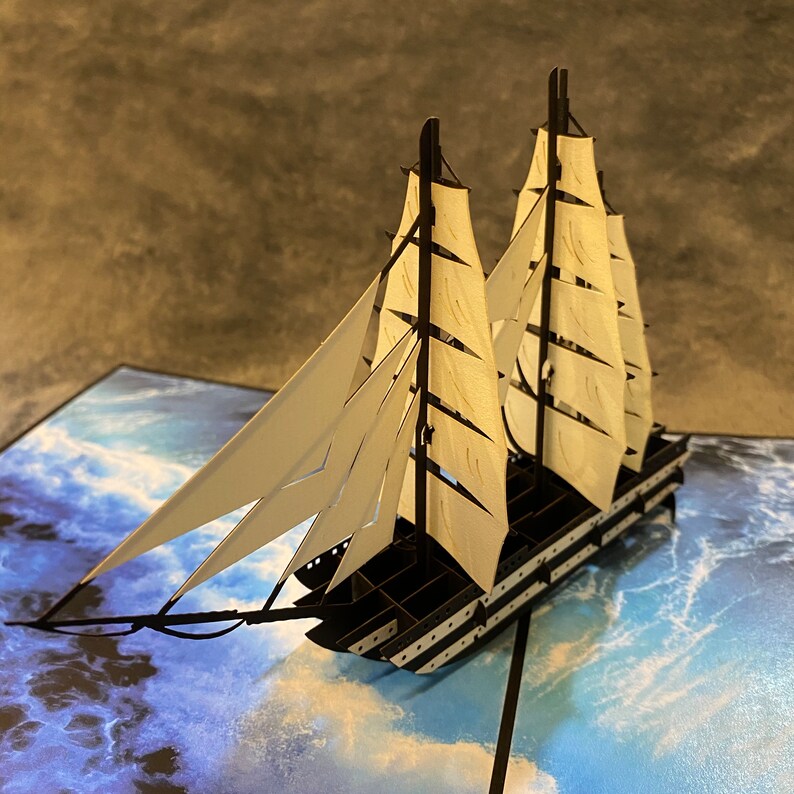 Pop up Boat on Rough Sea 3D Boat Cards Card for All - Etsy