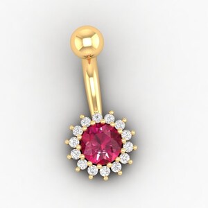 Ruby Navel Piercing Ruby Belly Piercing Diamond Belly Post Navel ...