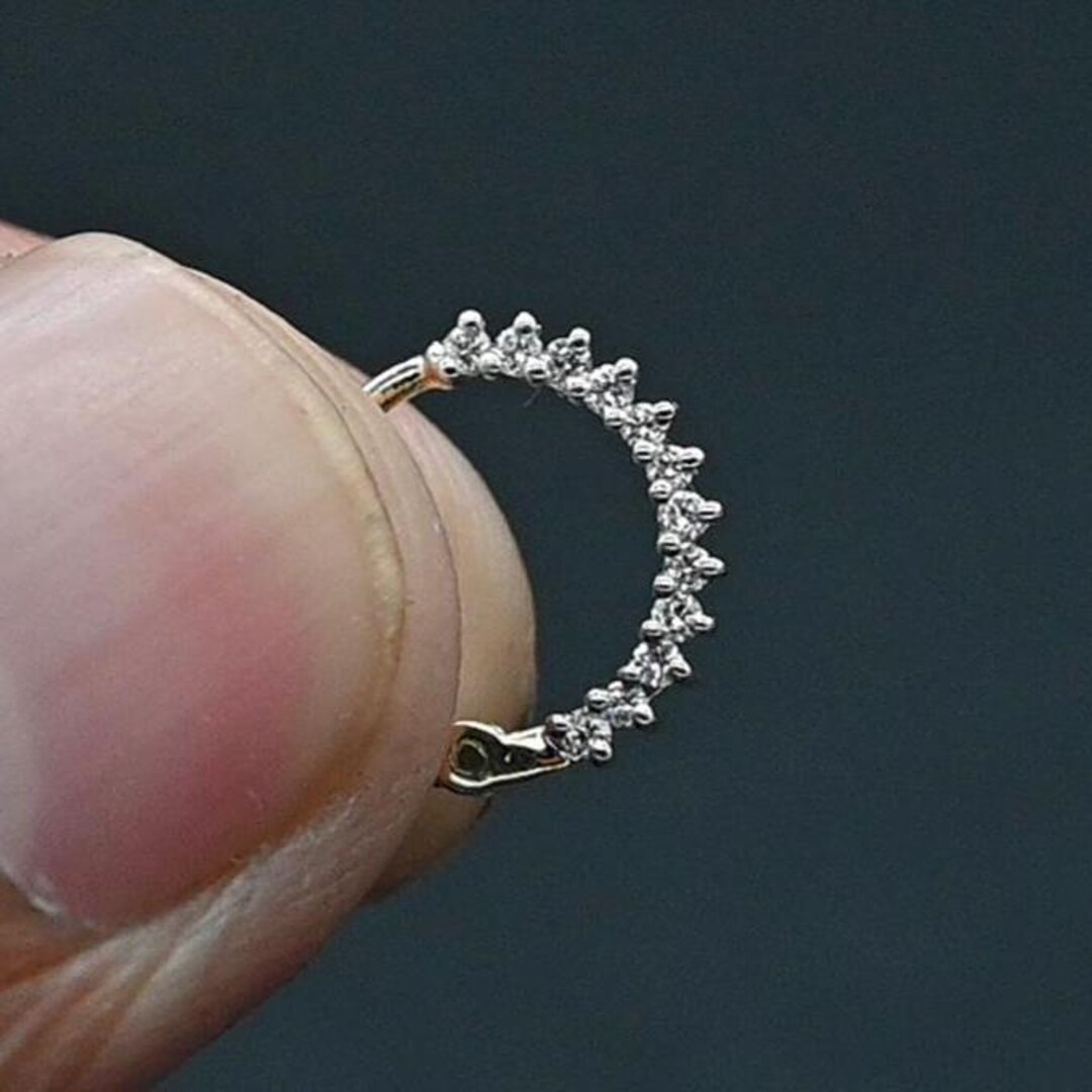 Diamond Nose Ring | Diamond Nose Hoop | Diamond Helix Hoop | Diamond ...