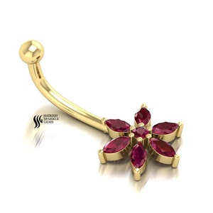 Natural Ruby Belly Button Navel Piercing Rook Piercing Navel Piercing ...