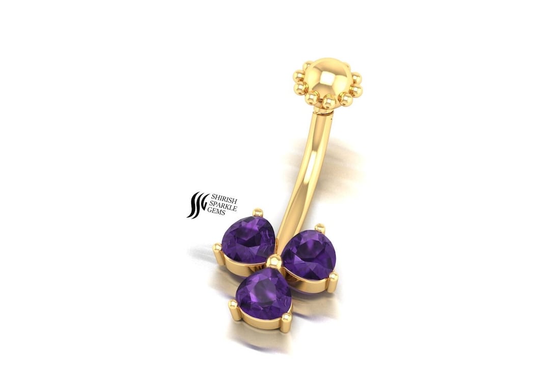 Amethyst Navel Piercing, Amethyst Belly Button Rook Eyebrow Piercing ...