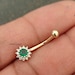 Emerald Navel Piercing Emerald Belly Piercing Diamond Belly Post Navel ...