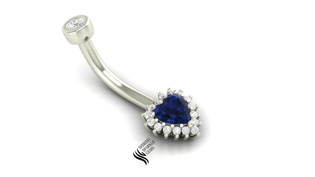 Sapphire Navel Piercing Blue Sapphire Belly Button Rook Eyebrow ...