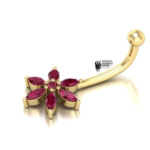 Natural Ruby Belly Button Navel Piercing Rook Piercing Navel Piercing ...