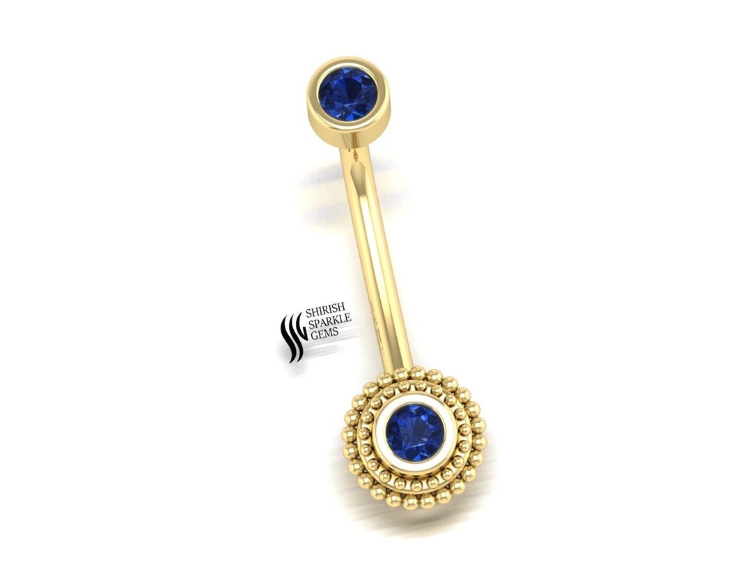 Sapphire Navel Piercing Blue Sapphire Belly Button Rook Eyebrow ...