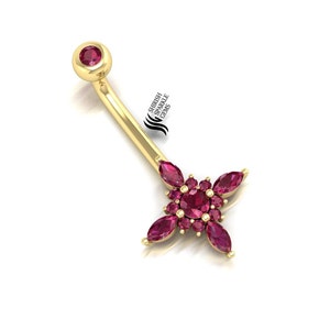Ruby Belly Button Navel Piercing Rook Piercing Gold Navel Piercing ...