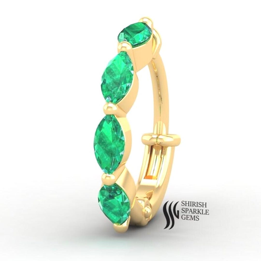 Natural Emerald Nose Piercing Emerald Nose Pin Emerald Clicker Emerald ...