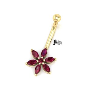 Natural Ruby Belly Button Navel Piercing Rook Piercing Navel Piercing ...