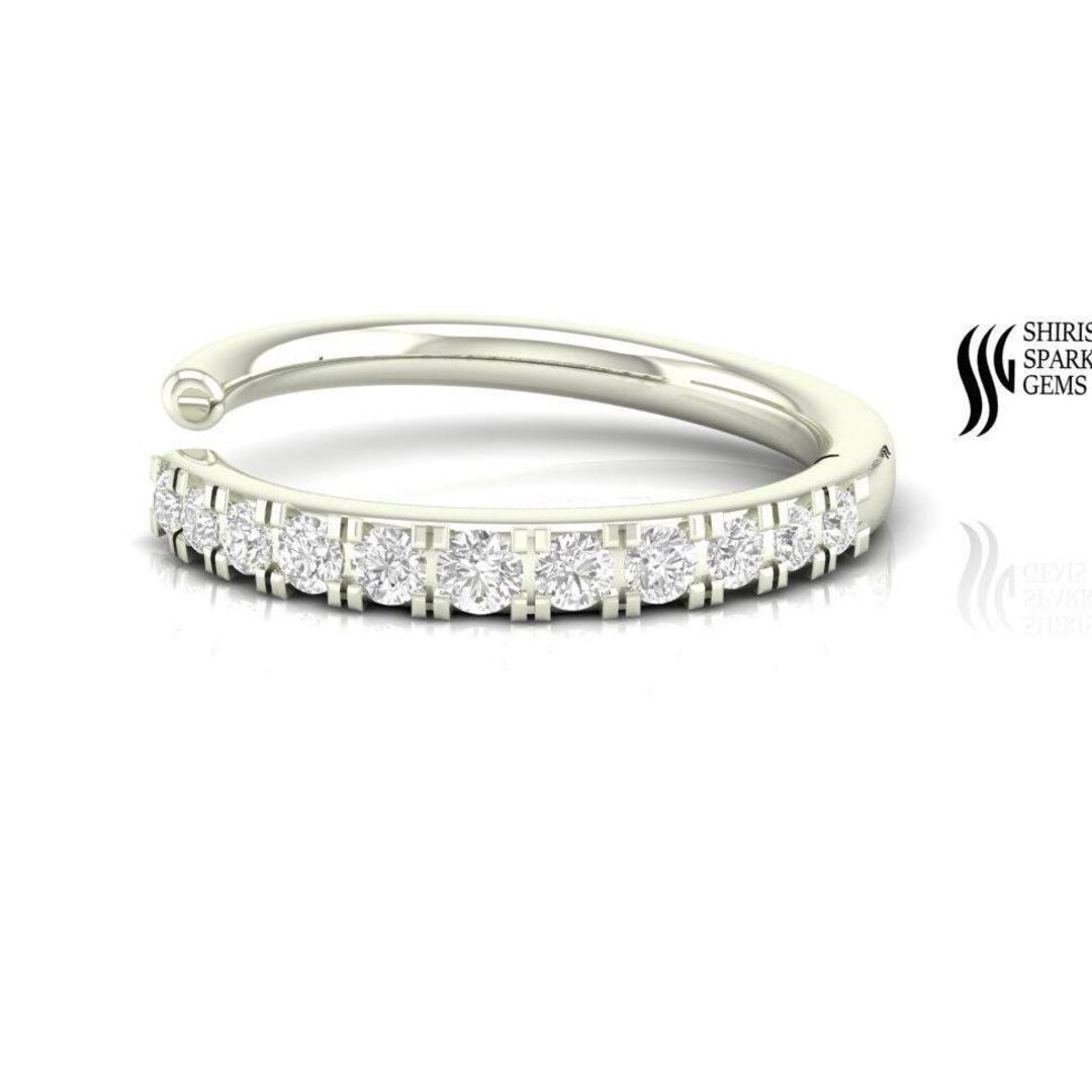 Diamond Nose Hoop Cartilage Diamond Slick Conch Daith Piercing Clicker ...
