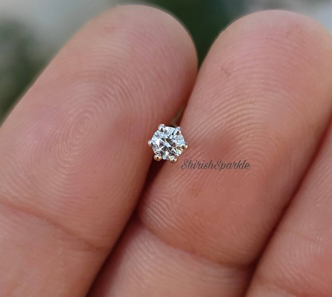 Shirishsparke Tinny .10CRT Natural Diamond Nose Piercing Genuine ...