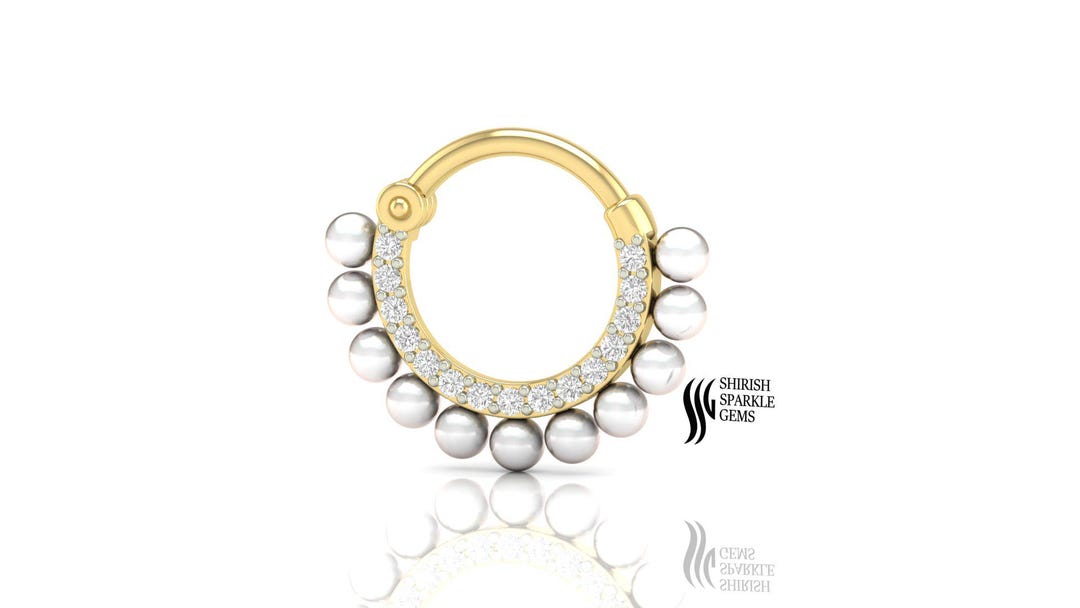Diamond Septum Nose Ring Hoop Piercing Diamond Piecing Nose Ring Helix ...