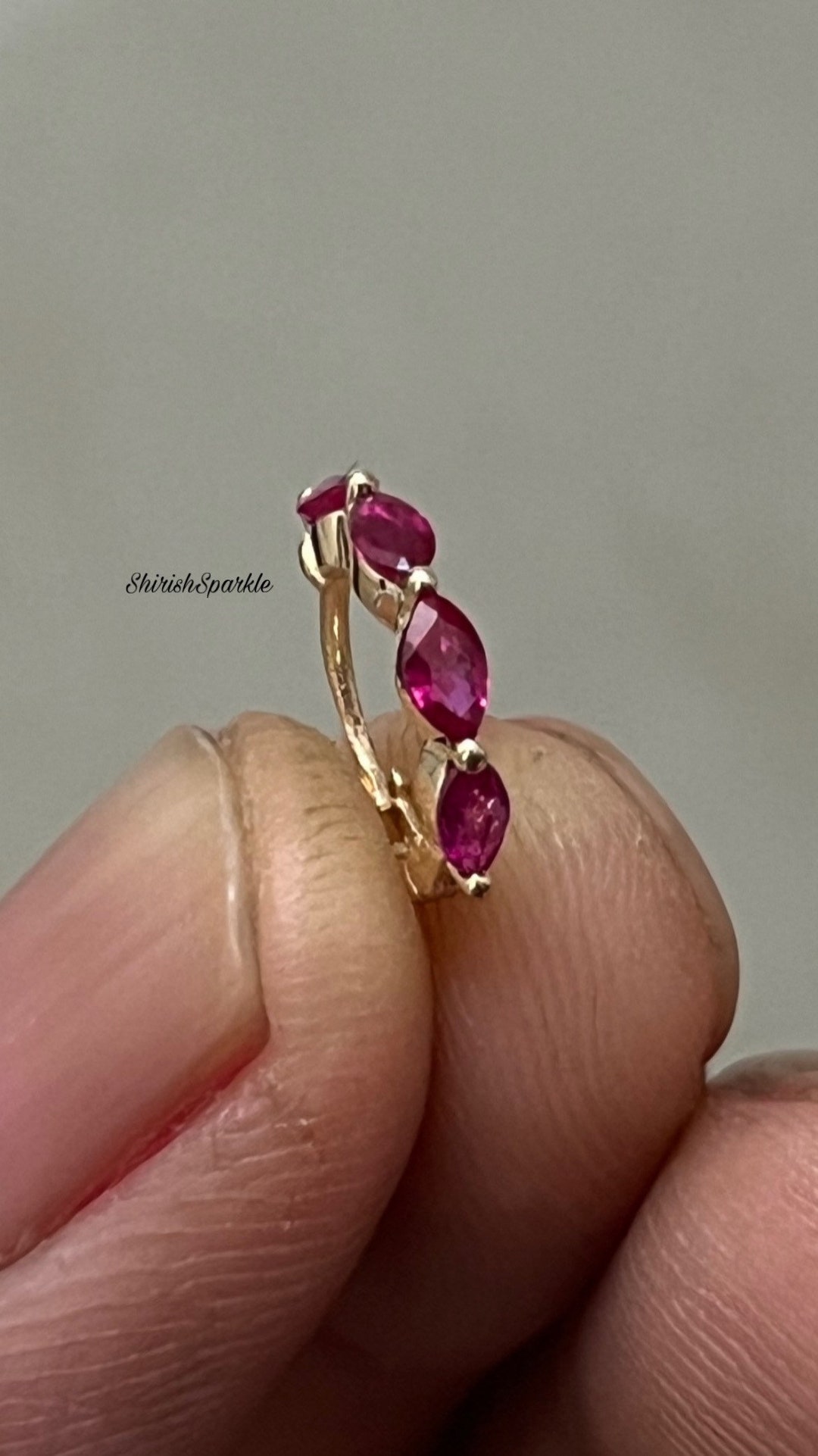 Ruby Nose Piercing, Natural Ruby Hoop Nose Ring, Ruby Helix, Ruby Rook ...