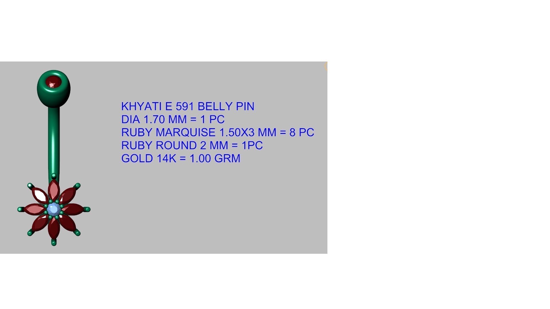 Ruby Navel Piercing Ruby Belly Piercing Diamond Belly Post - Etsy