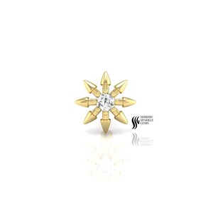 Natural Diamond Nose Post / Diamond Nose Piercing Internally Threaded ...