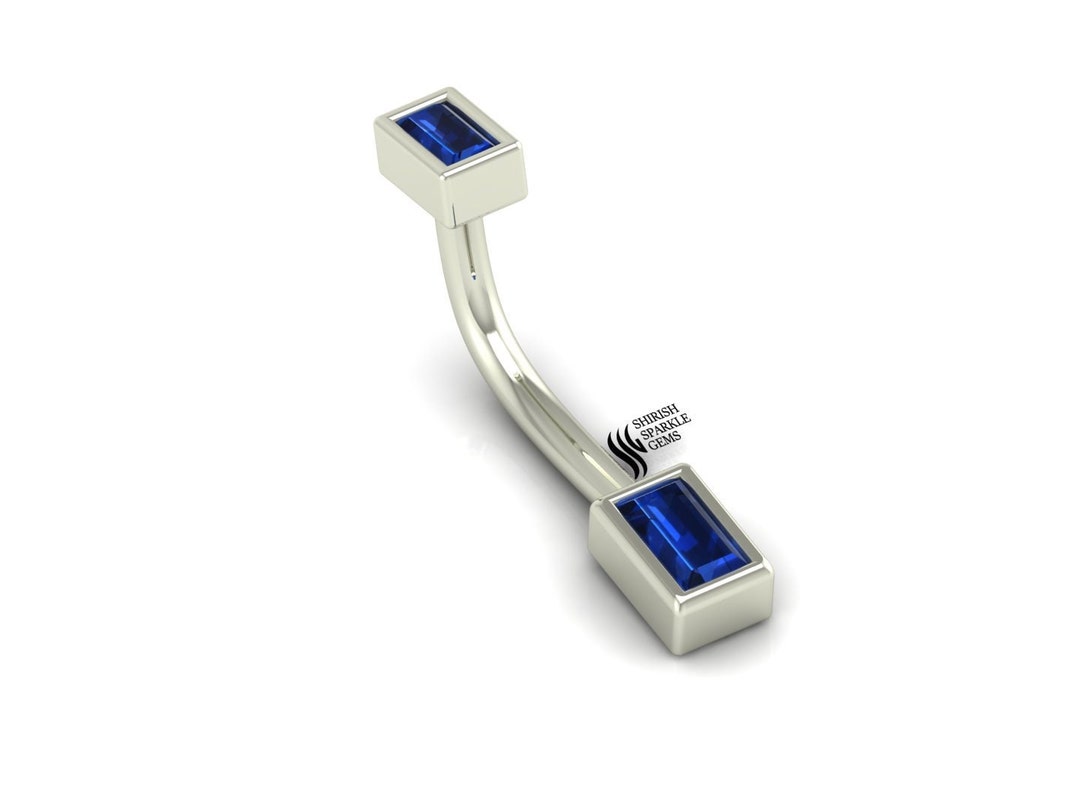 Sapphire Belly Button Men's Belly Button Ring Rook Piercing Natural ...