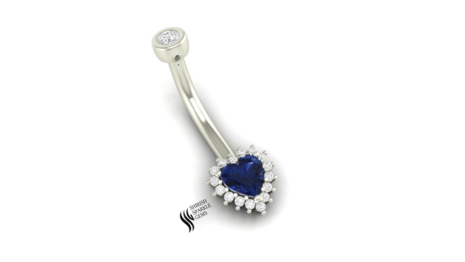 Sapphire Navel Piercing Blue Sapphire Belly Button Rook - Etsy