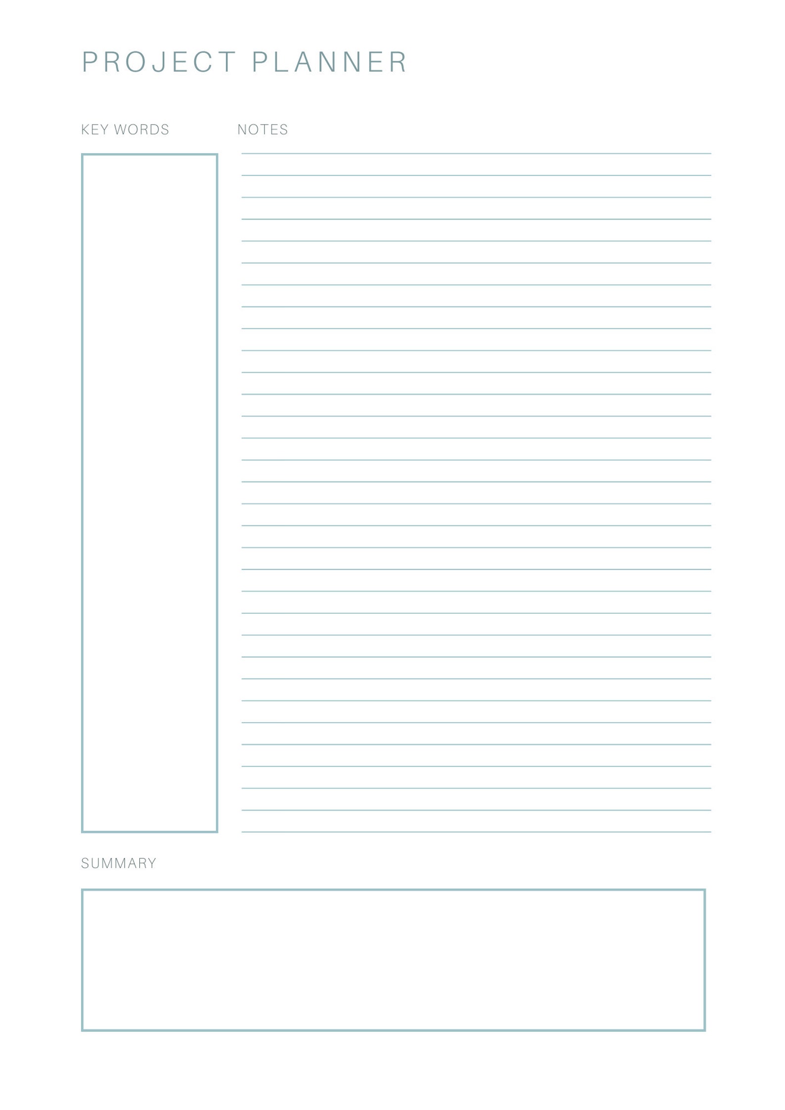 Project Planner Template, Printable Planner, A4 - Etsy