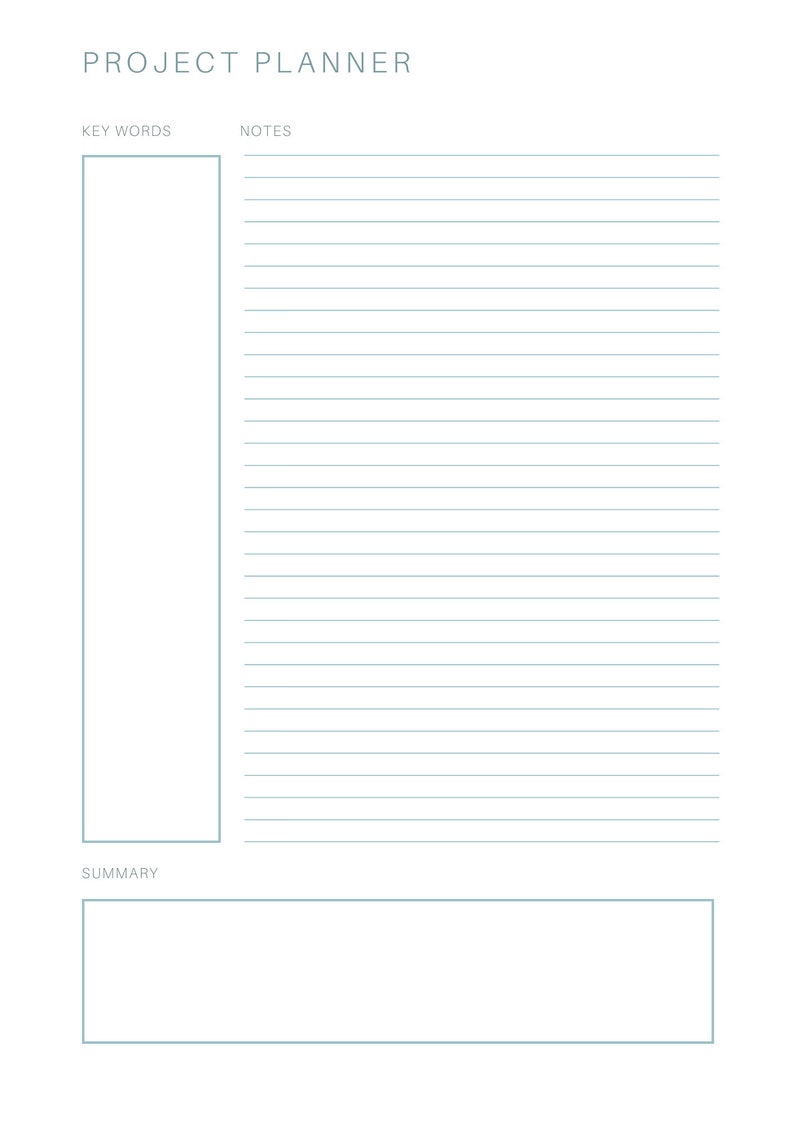 Project Planner Template, Printable Planner, A4 - Etsy