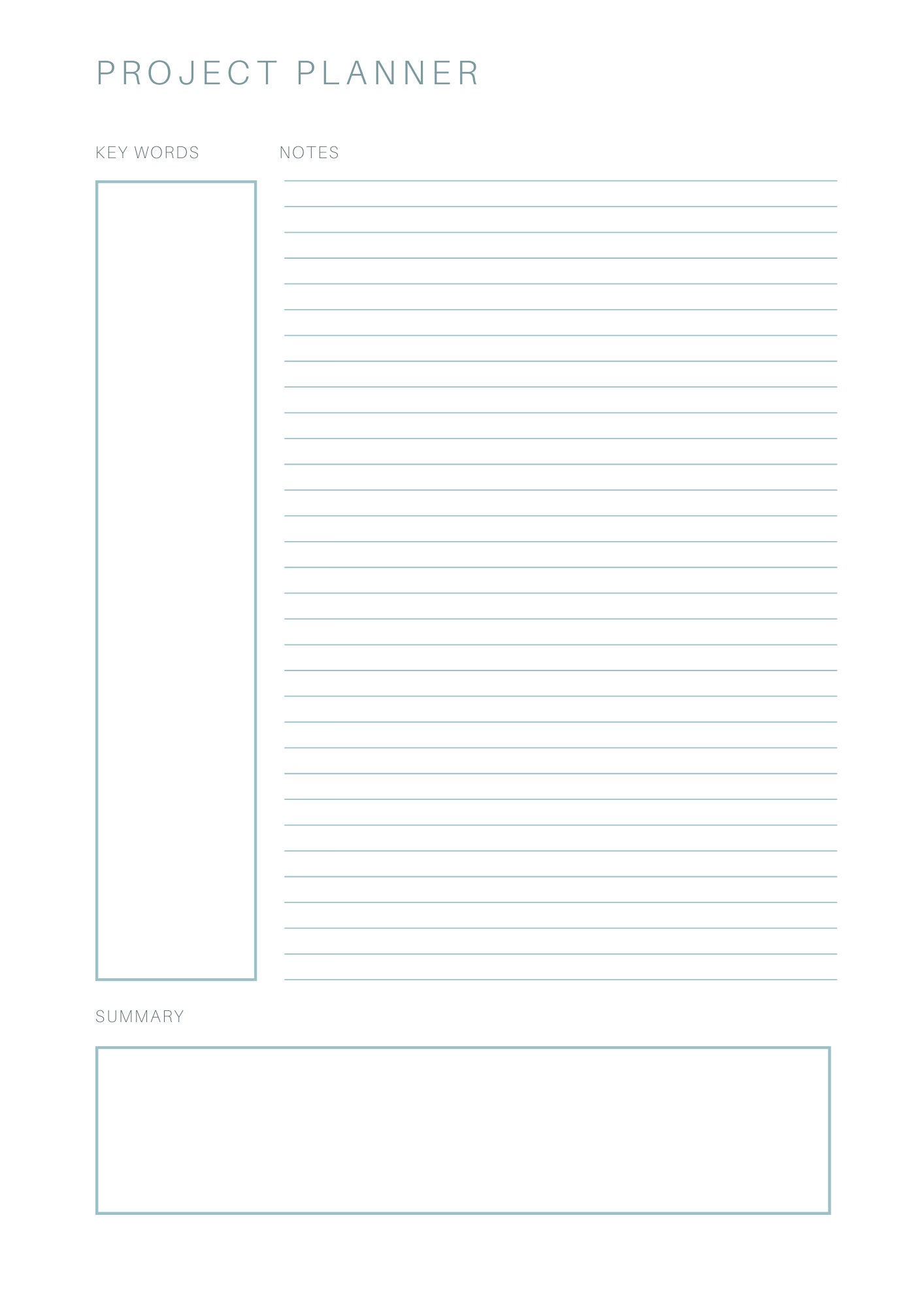 Project Planner Template, Printable Planner, A4 - Etsy