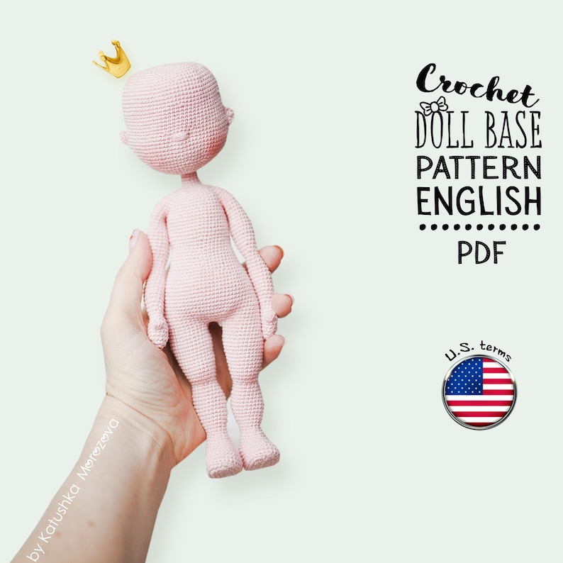 Crochet Doll Body Pattern – Amigurumi Base – English PDF Pattern – Wire ...