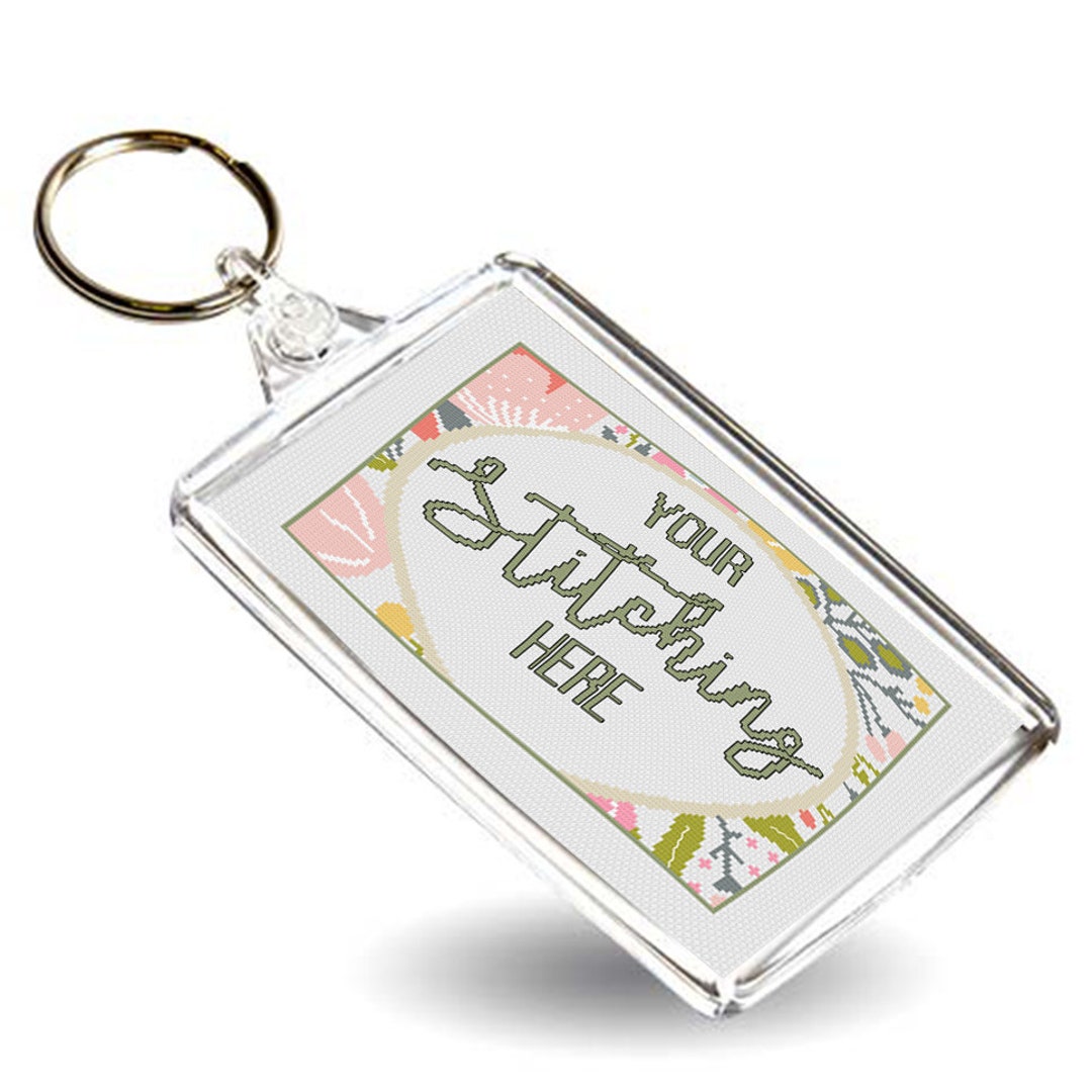 Key Ring Acrylic for Cross Stitch Plastic Key Ring for Stitching or ...