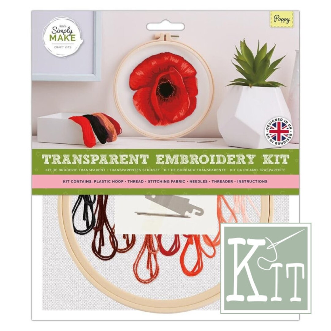 Transparent Embroidery Kit - Poppy - Etsy