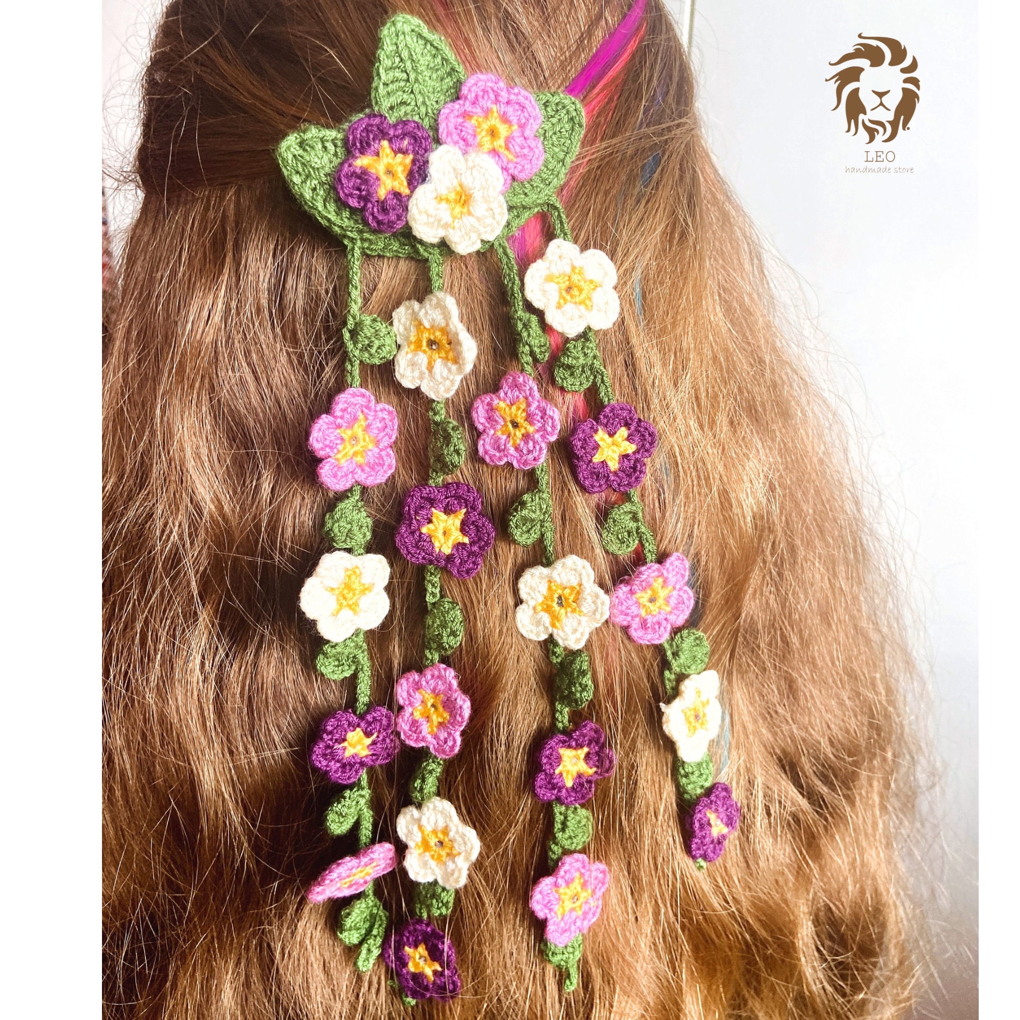 Flower Garden Buckle/crochet Hair Accessories/ivy Buckle/flowr Braid ...