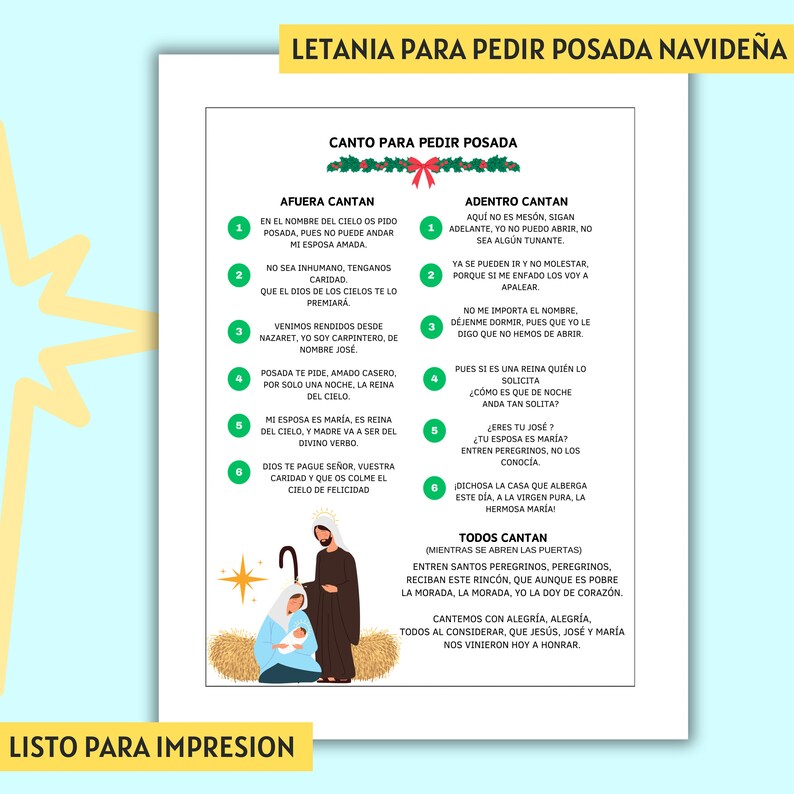 Letanías Para Pedir Posada Navideña - Etsy