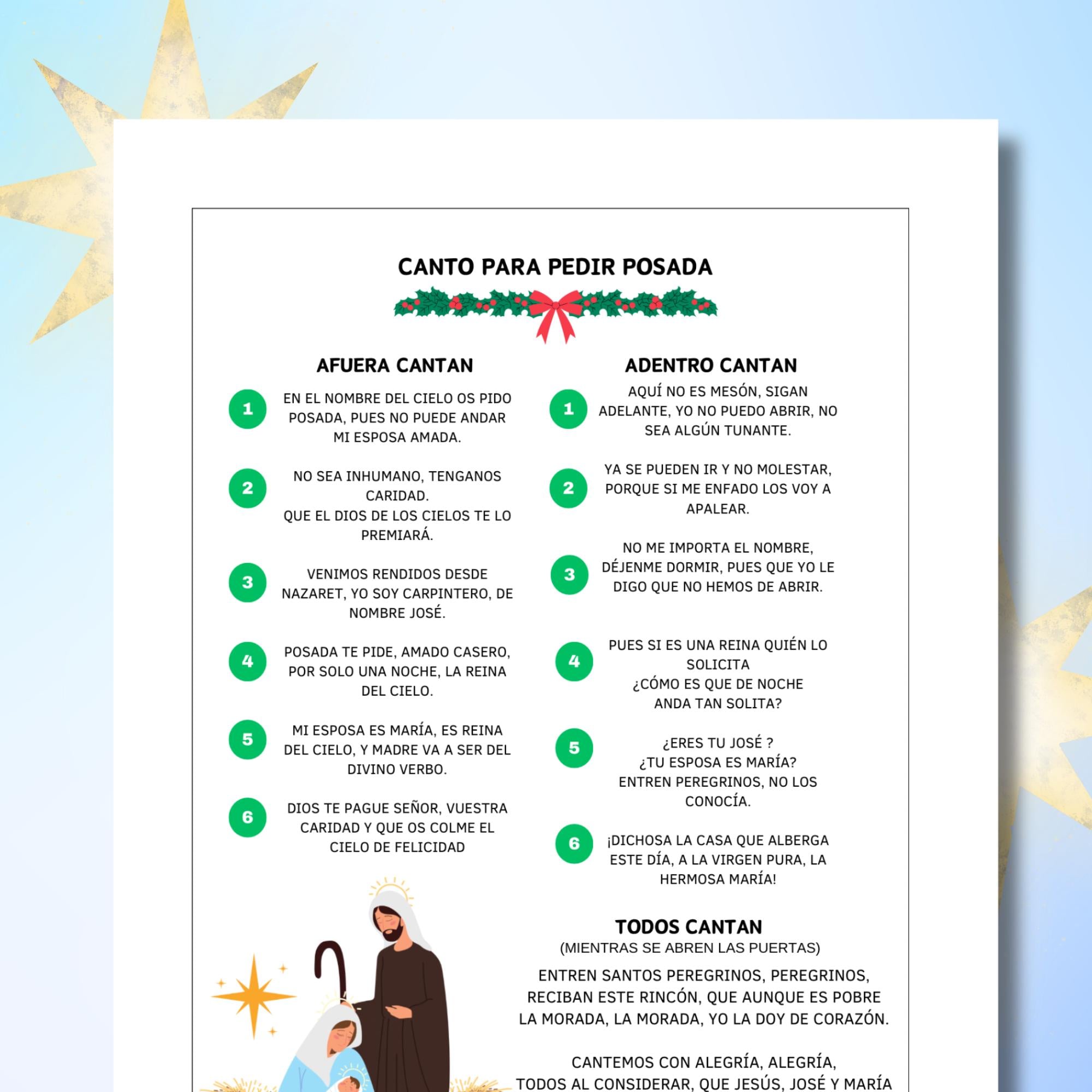 Canto Para Pedir Posada - Letra Para Posada Archivo Digital PDF Listo ...