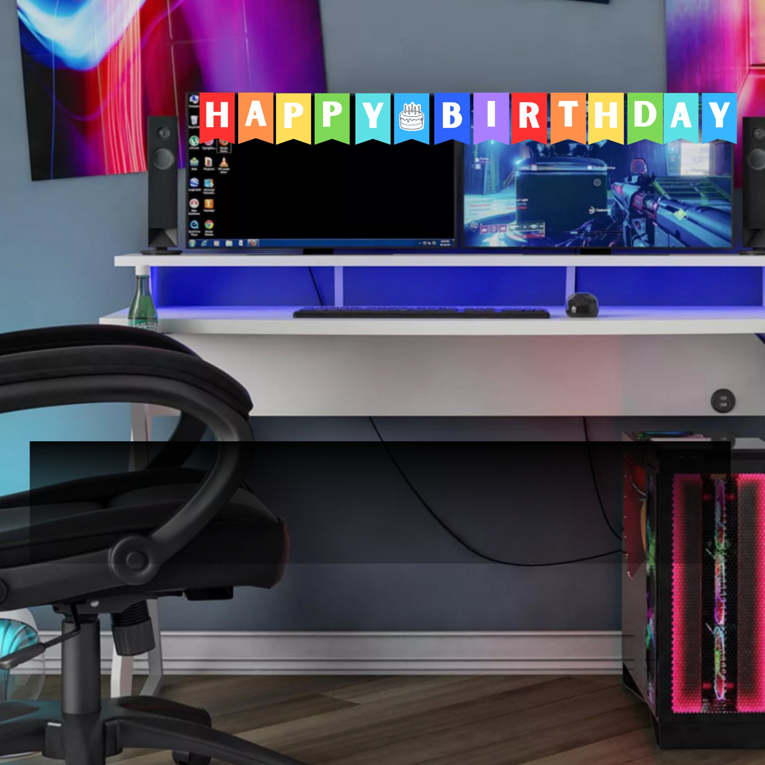 Mini Happy Birthday Banner | Office Birthday Banner | Easy Printable ...