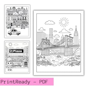 New York City Coloring Pages for Kids and Adults. the Big Apple ...