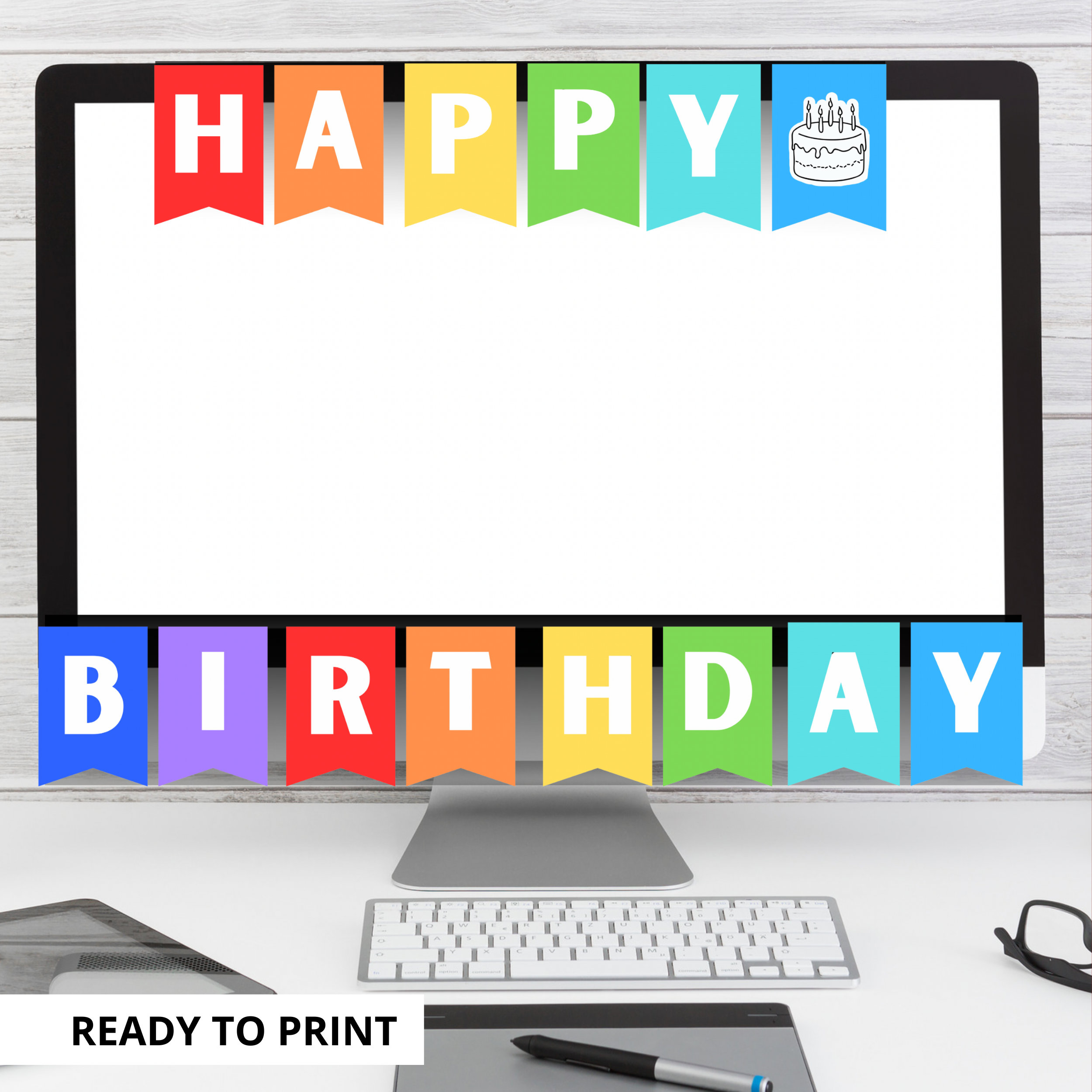 Mini Happy Birthday Banner | Office Birthday Banner | Easy Printable ...