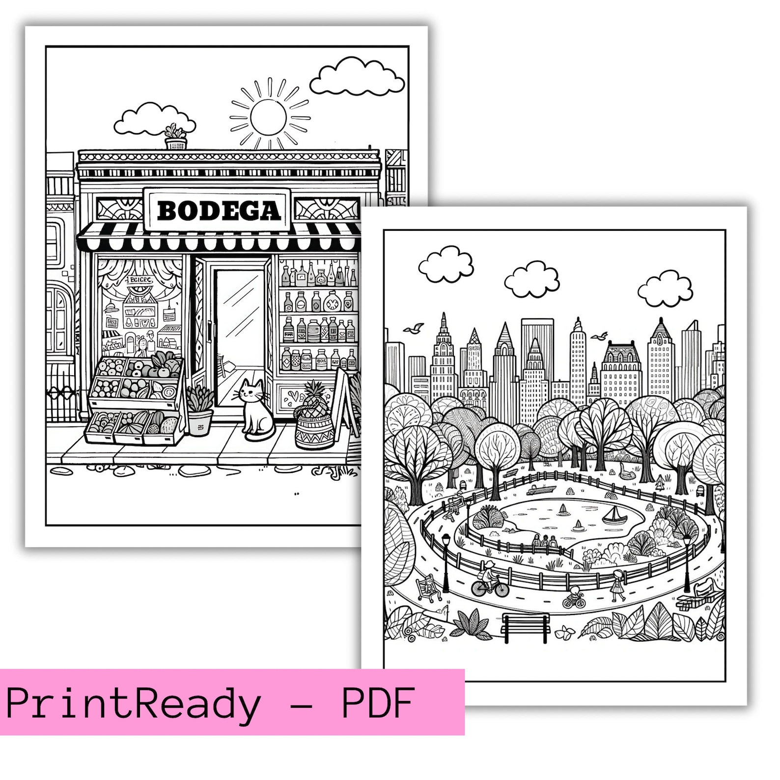 New York City Coloring Pages for Kids and Adults. the Big Apple ...