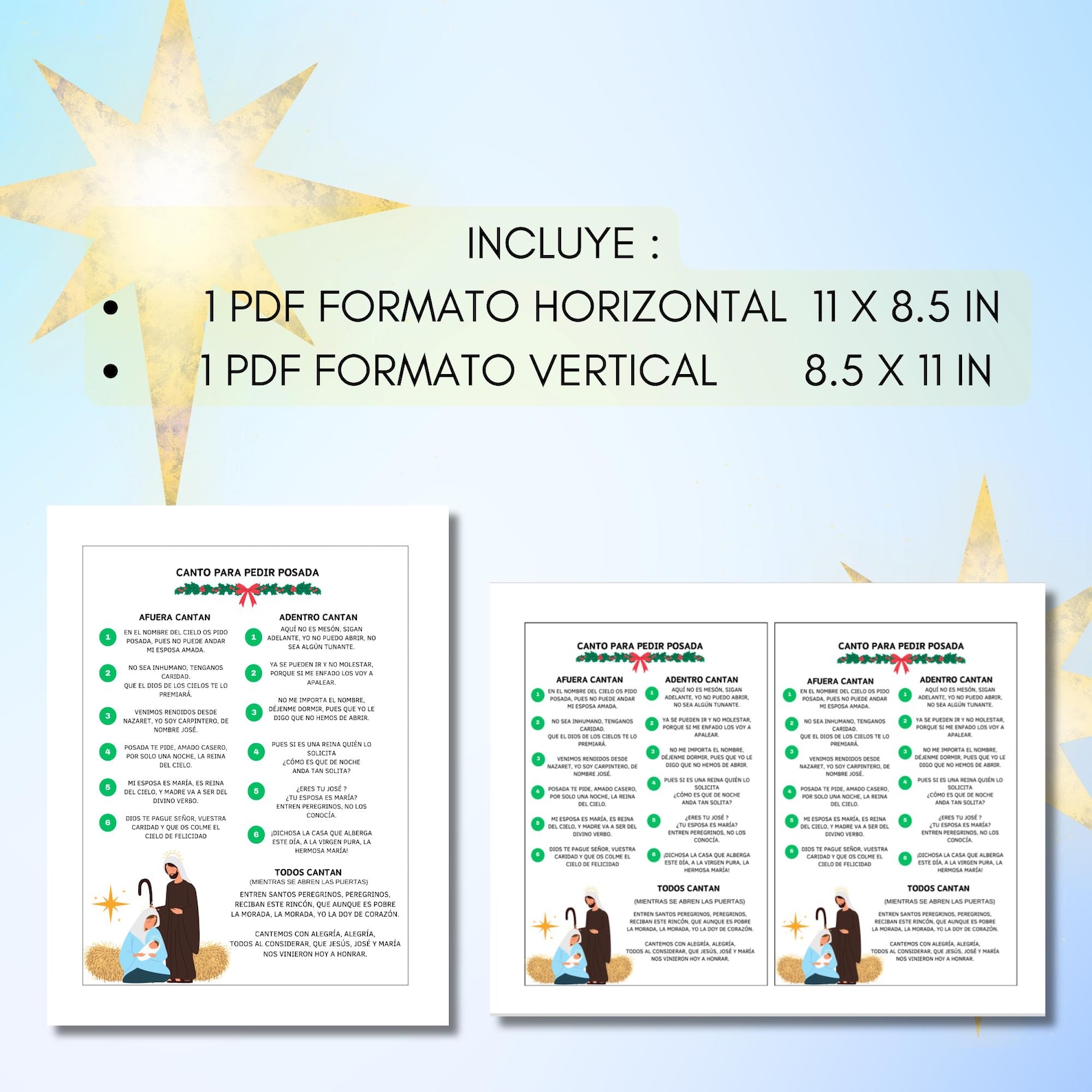 Canto Para Pedir Posada - Letra Para Posada Archivo Digital PDF Listo ...