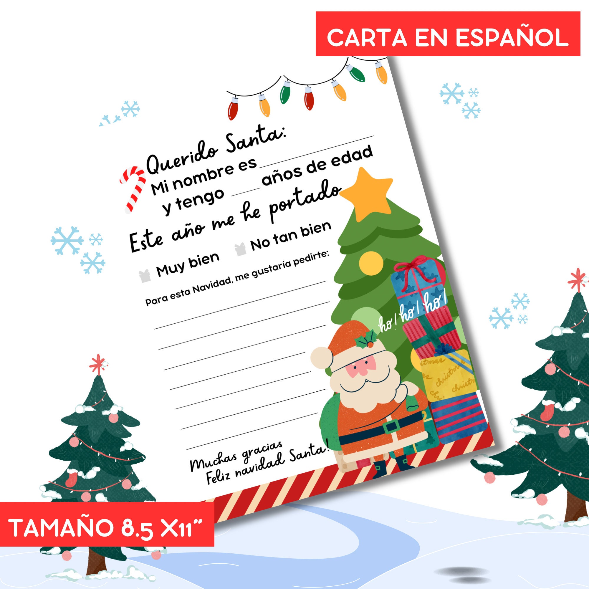 Letter to Santa Printable Easy to Print Letter to Santa Letter Instant ...