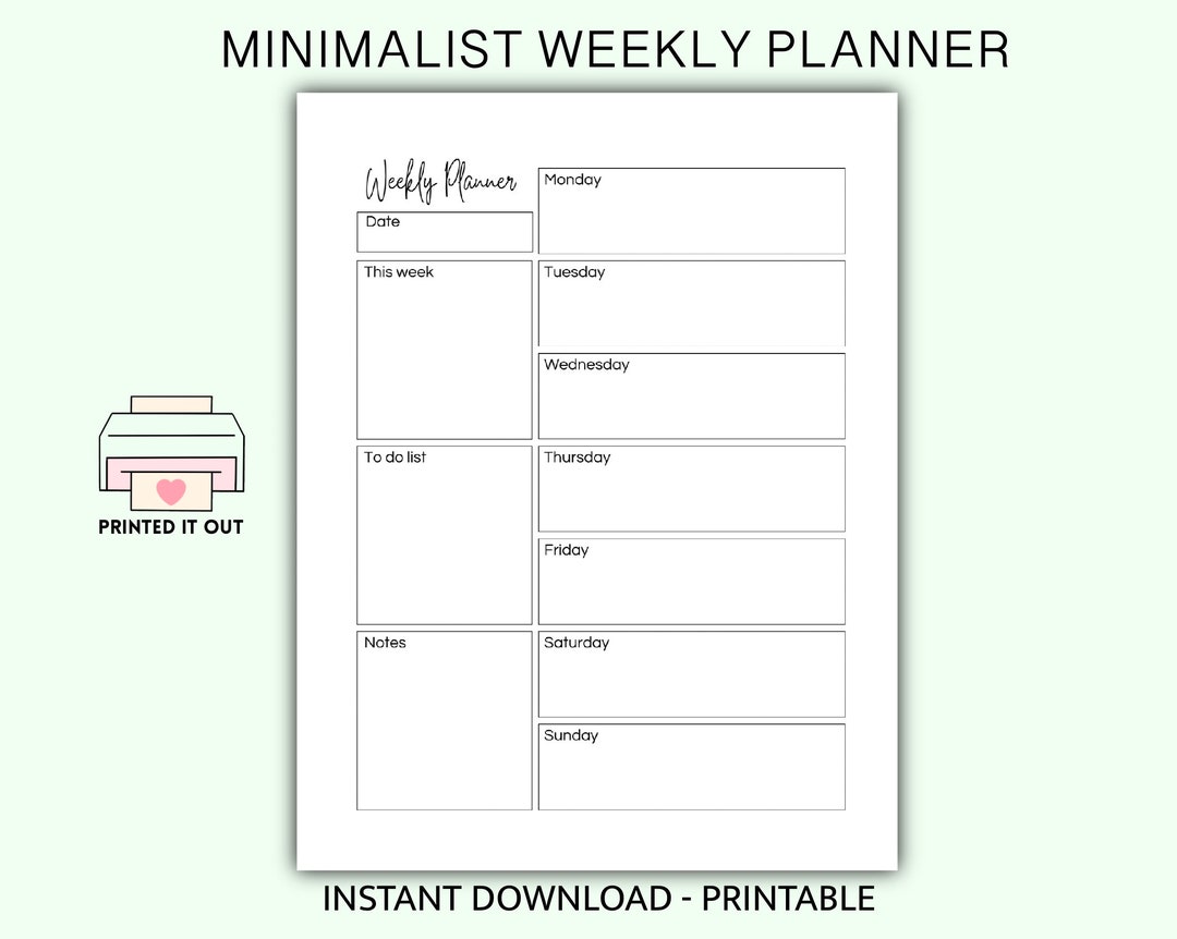 Weekly Planner - Etsy