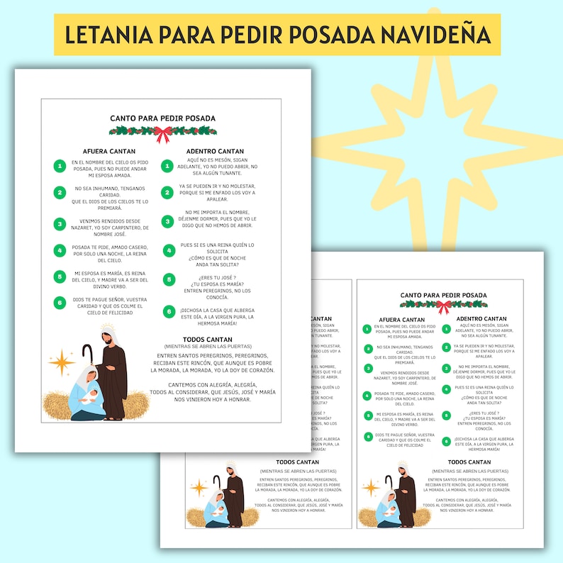 Letanías Para Pedir Posada Navideña - Etsy