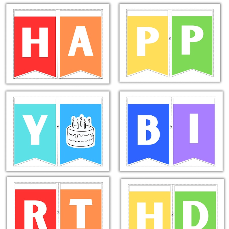 Mini Happy Birthday Banner | Office Birthday Banner | Easy Printable ...