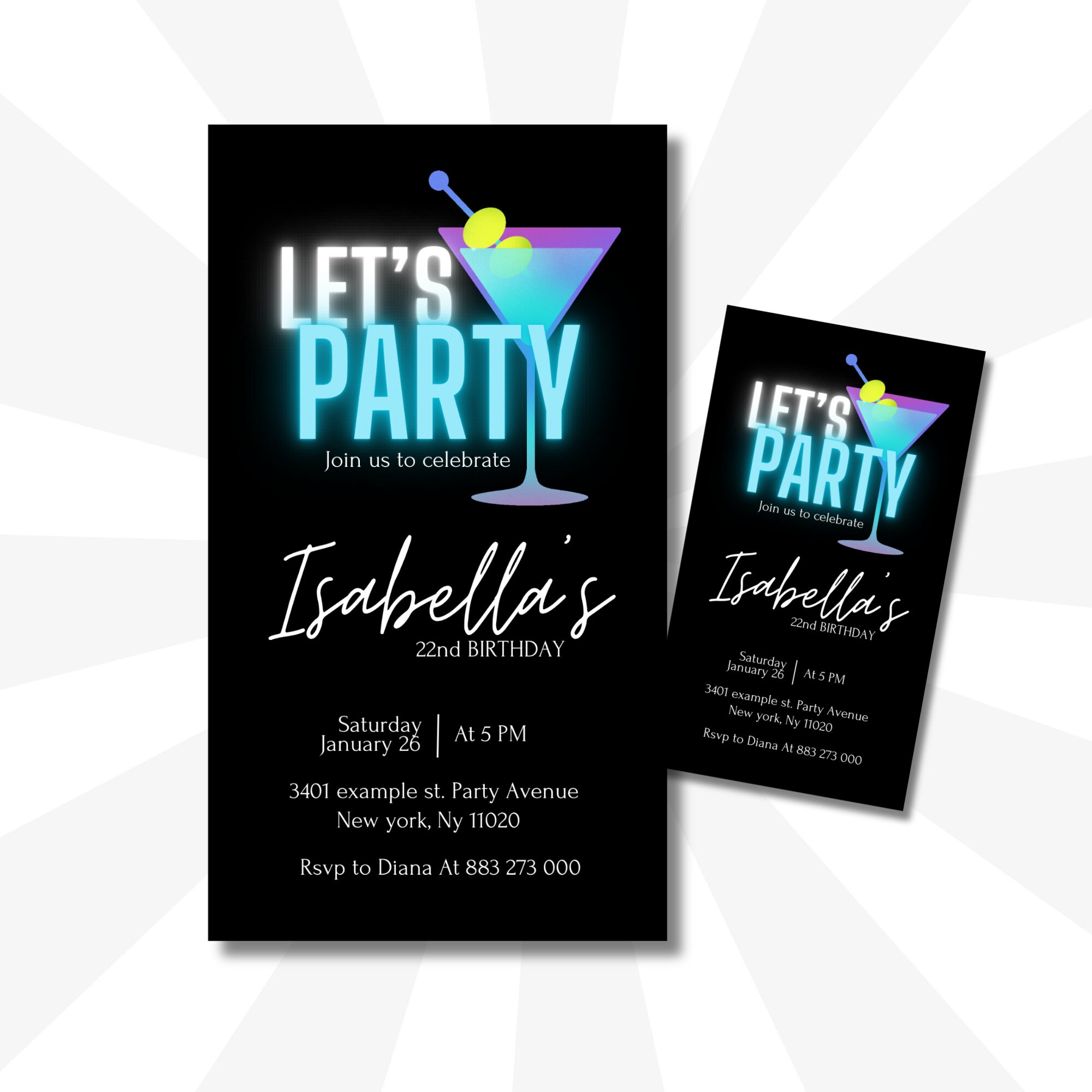 Editable Birthday Party Invitation Template, Party Invitation, Animated ...