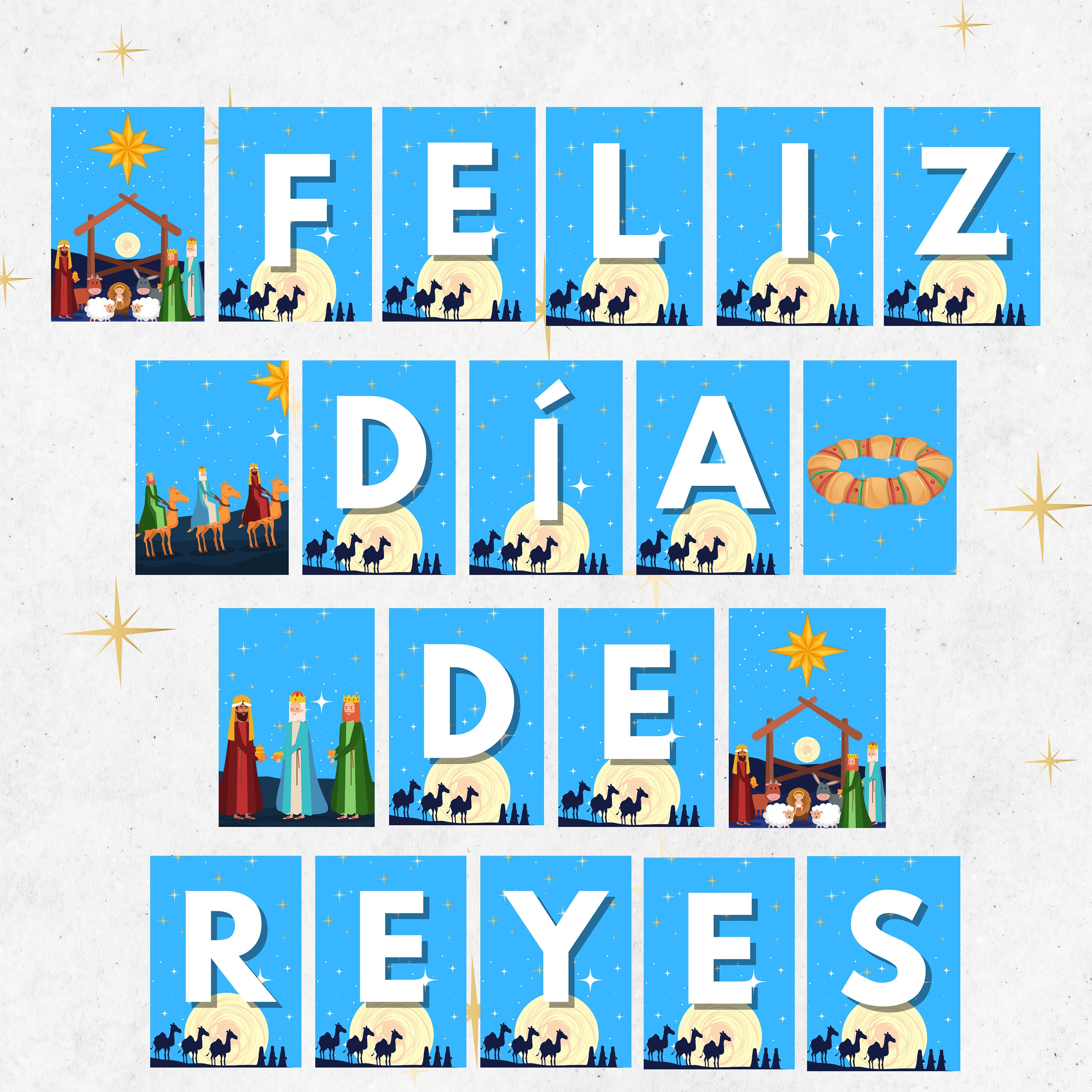 Feliz Día De Reyes Magos , Banner Para Celebrar Día De Reyes Listo Para ...